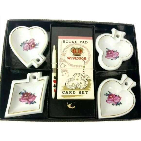 Windsor | Games | Vintage Windsor Porcelain Trays Rose Suit Card Game ...
